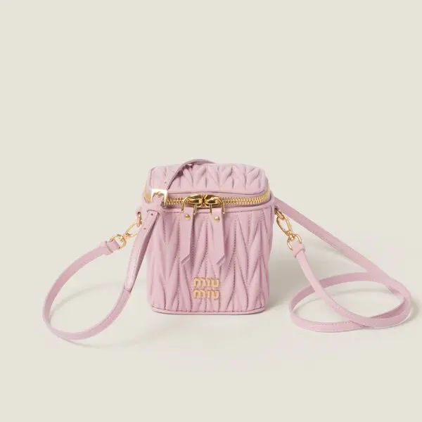 Miu Miu Matelassé Nappa Leather Micro Bag - Alabaster Pink